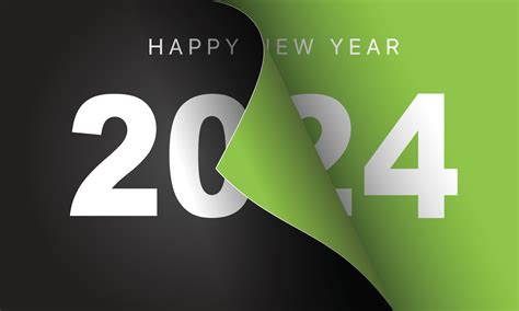 Happy New Year 2024 Greeting Card Design Template End Of 2023 And Beginning Of 2024 The