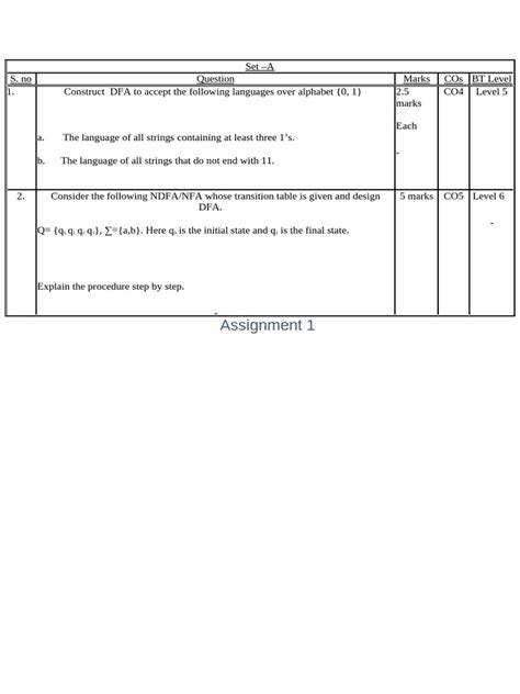 Dfa Construction And Nfa To Dfa Conversion Pdf Models Of