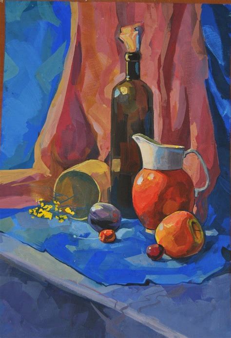 Автор неизвестен Натюрморт гуашью Arte Abstracto Facil Arte Naíf Arte Abstracto