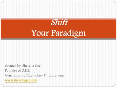 Paradigm Shift Seminar Live Stream Pptx