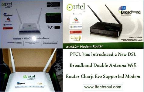 PTCL Double Antenna Wifi Router Charji Evo Supported Modem