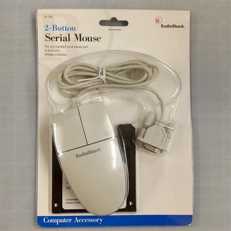 used nos nib radio shack 2 button serial mouse with 3 5 driver disk