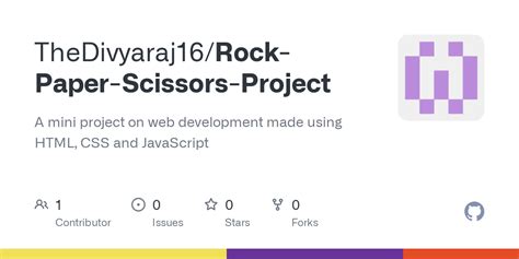 github thedivyaraj16 rock paper scissors project a mini project on