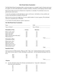Mental Status Slums Examination Saint Louis Mental Status Slums