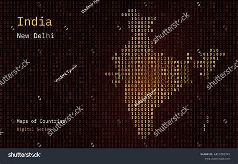 India Map Shown Binary Code Pattern Stock Vector Royalty Free