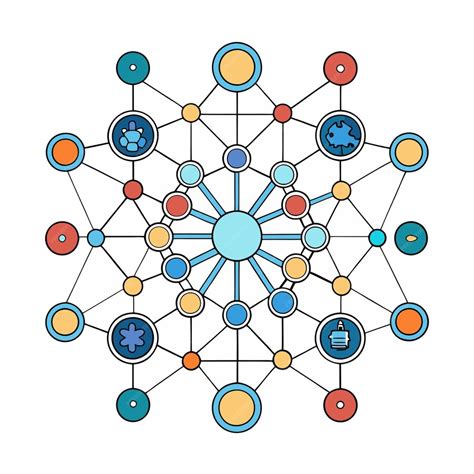 structured neural network diagram with layered node connections