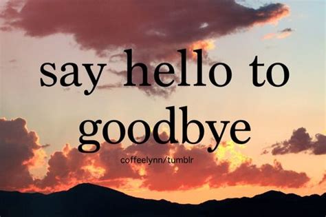 Say Hello To Goodbye Say Hello To Goodbye Say Hello Sayings