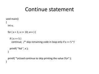 C Language - Switch and For Loop | PPT