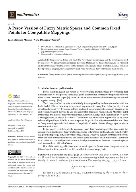 pdf a perov version of fuzzy metric spaces and common fixed points