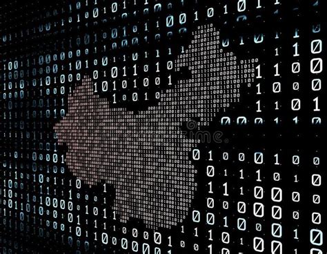 Binary Digital Array And Map Of India
