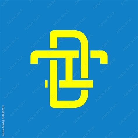 Td Dt Monogram Logo Overlapping Yellow Color On A Blue Background Stock Vector Adobe Stock