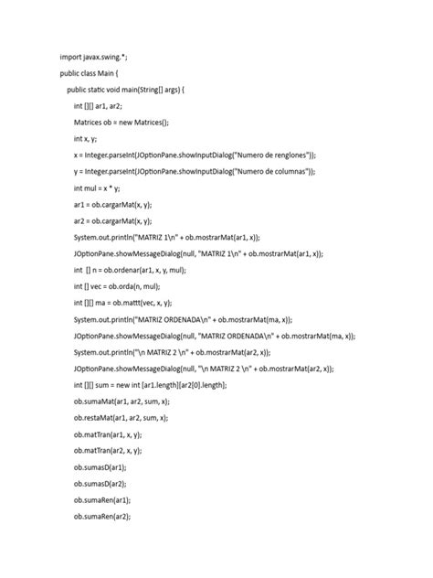 Matrix En Java Pdf Computer Programming Software Engineering