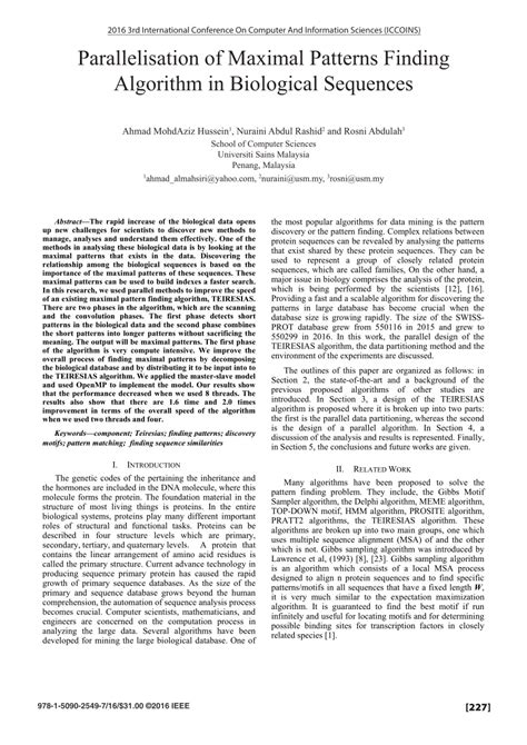 Pdf Parallelisation Of Maximal Patterns Finding Algorithm In