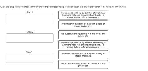 solved click and drag the given steps on the right to