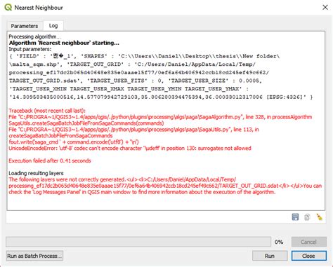 qgis error when running saga interpolation geographic information