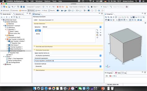 How Can I Write Equality Constraints In Comsol 52 Researchgate