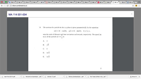 Solved The Motion Of A Particle In The X Y Plane Is Given Chegg