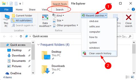 How To Clear Search History In Windows 10 8 File Explorer Password