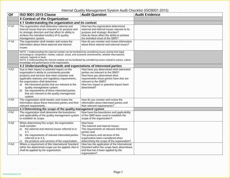 Iso 9001 Forms Templates Free Of Internal Audit Form Template Internal Control