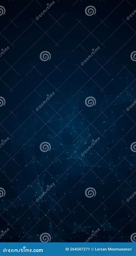 Blue Dot And Line Connection With Polygonal Technology On Abstract Background Concept Stock