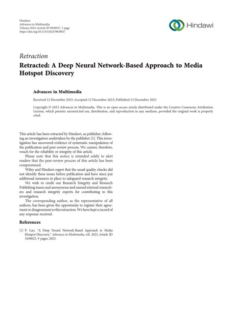 Pdf Retracted A Deep Neural Network Based Approach To Media Hotspot