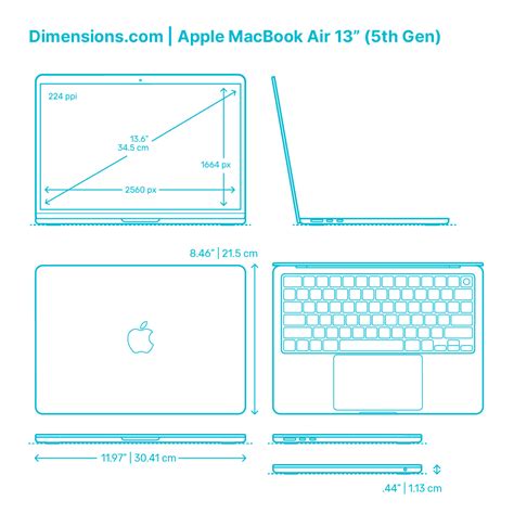 Apple Macbook Pro Th Gen Dimensions Drawings Dimensions Com