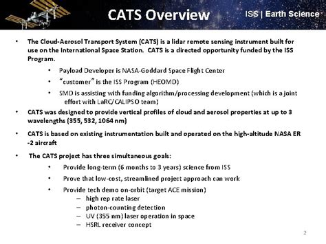 The Cloudaerosol Transport System Cats A New Earth