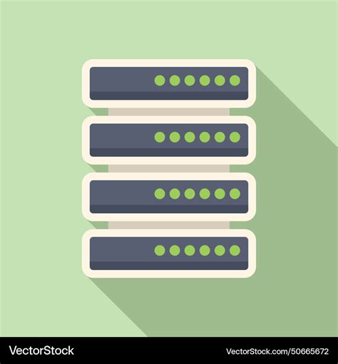 Server Data Equipment Icon Flat Computer Vector Image
