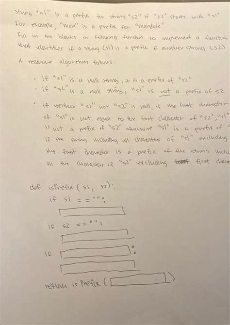 Solved String Sl Is A Prefix For String If Chegg Com