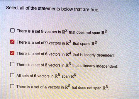 Which Of The Following Sets Of Vectors Span R3