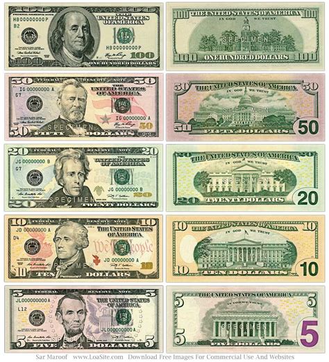 Template Printable Money Front And Back Real Size
