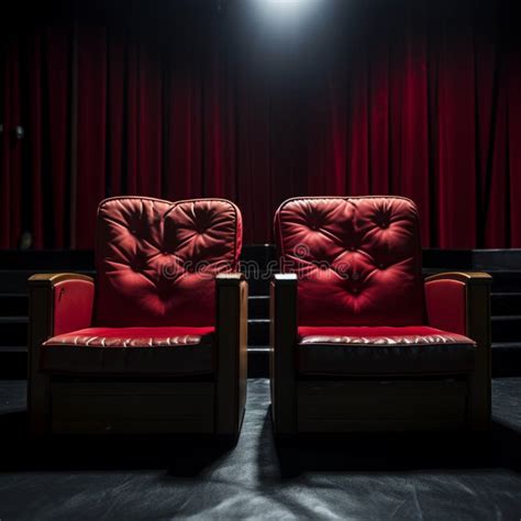 Love Seats Close Up Of Romantic Cinema Chairs For A Couple Stock
