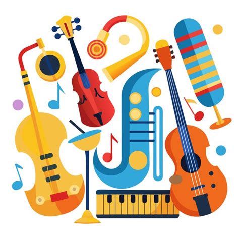 Musical Instruments Clip Art And Vector Design With A White Background Premium Ai Generated Vector