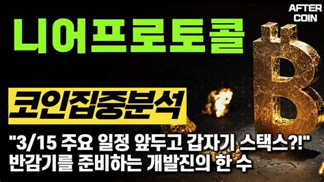 니어프로토콜 코인 315 주요 일정 앞두고 갑자기 스택스 반감기를 준비하는 개발진의 한 수 니어프로토콜대응 니어