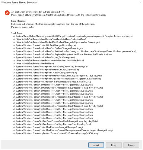 Error On Creating A New File · Issue 5428 · Subtitleeditsubtitleedit