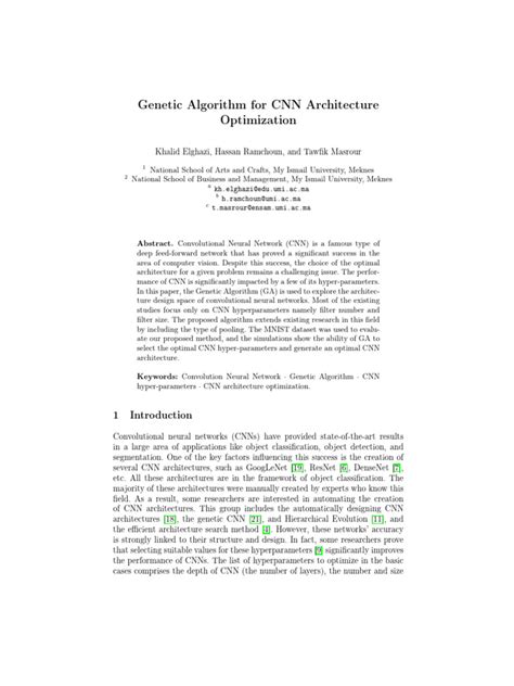 Cnn And Genetic Algorithm Pdf Genetic Algorithm Applied Mathematics