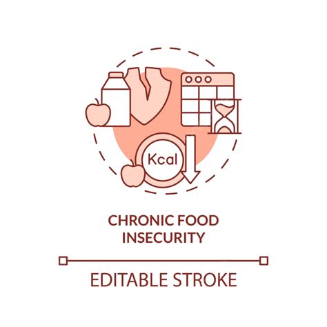 Chronic Food Insecurity Red Concept Icon Abstract Hunger Stroke Png And Vector With