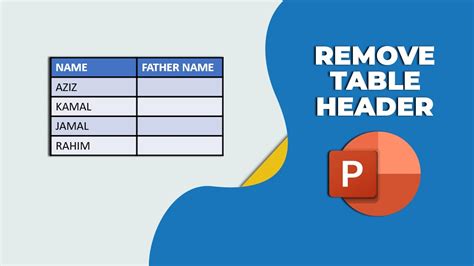 How To Remove Table Header In PowerPoint YouTube