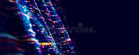 Abstract Big Data Digital Stream Waves Information Flow Concept Llm Learning Process Ai