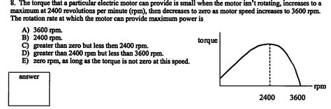 Solved The Torque That A Particular Electric Motor Can Chegg