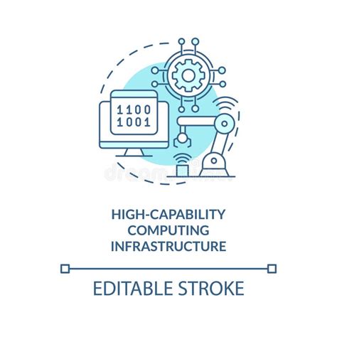 High Capability Computing Infrastructure Turquoise Concept Icon Stock