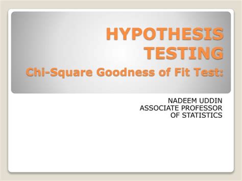 Goodness Of Fit Test Pptx