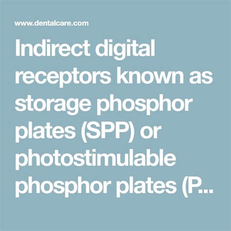 Storage Phosphor Plates In Dental Radiography