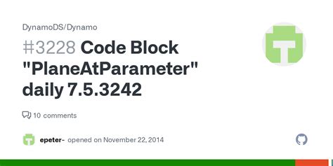 Code Block Planeatparameter Daily 753242 · Issue 3228 · Dynamods
