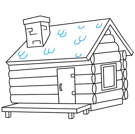How To Draw Log Cabin Step 9 Cartoon Drawing Tutorial Cartoon Drawings Lincoln Logs Cartoon
