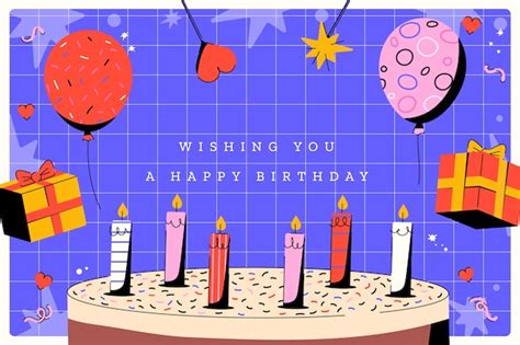 Ручно нарисованный фон поздравления с днем рождения Бесплатно векторы