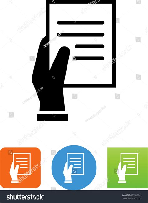 Hand Holding Piece Paper Icon Stock Vector Royalty Free 257887949