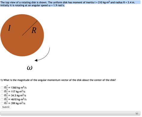 solved the top view of a rotating disk is shown the uniform