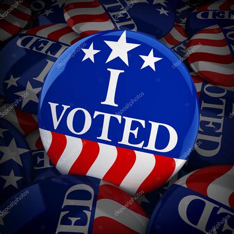 vote buttons in red white and blue with stars 3d rendering — stock