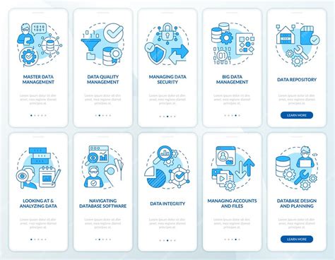 Premium Vector Data Regulation Process Blue Onboarding Mobile App